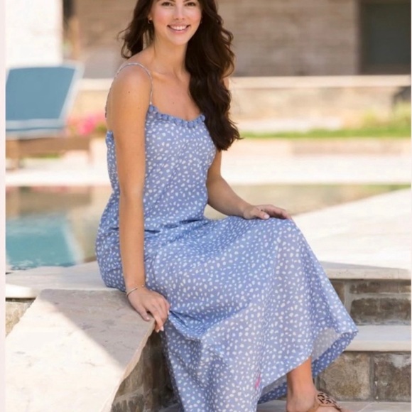 Simply Southern | Dresses | Nwt Simply Southern Blue And White Dotted ...